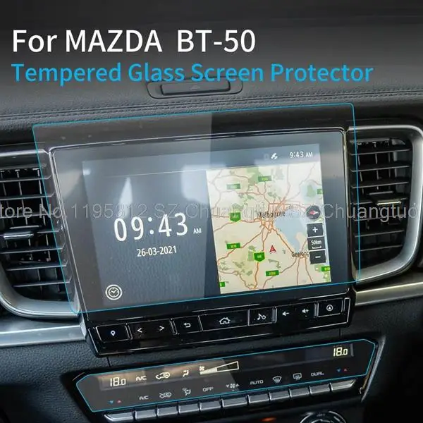Tempered-Glass-Screen-Protector-Film-For-Mazda-BT-50-2023-bt50-car-gps ...