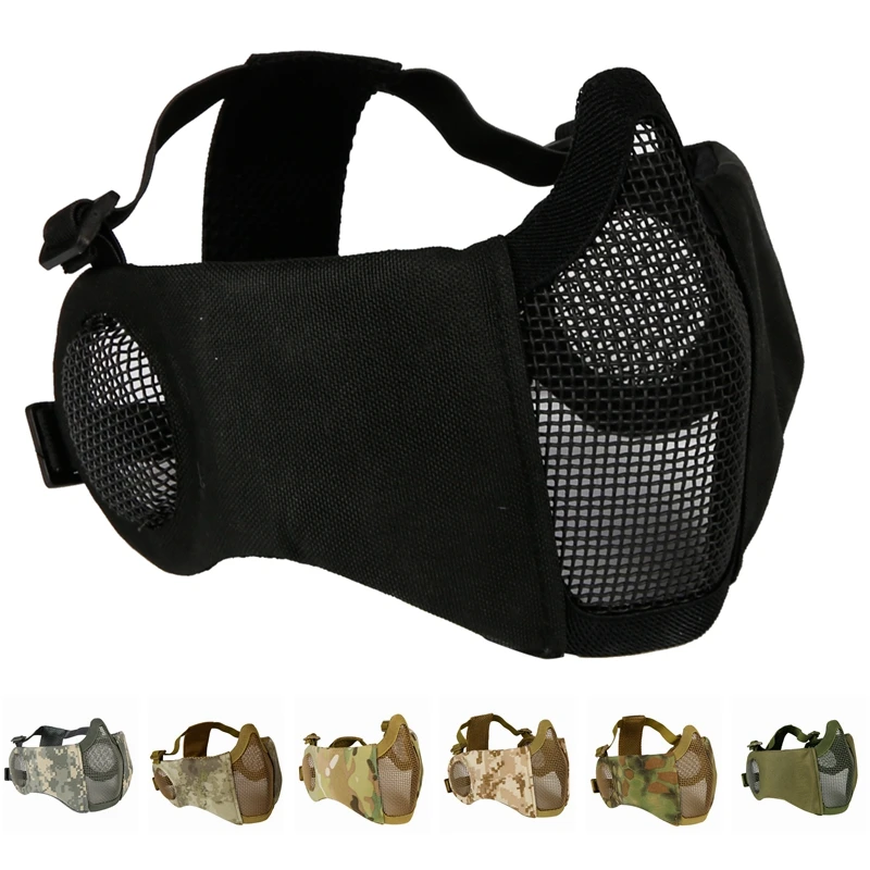 New-Tactical-Airsoft-Masks-Paintball-CS-Foldable-Half-Face-Low-carbon ...