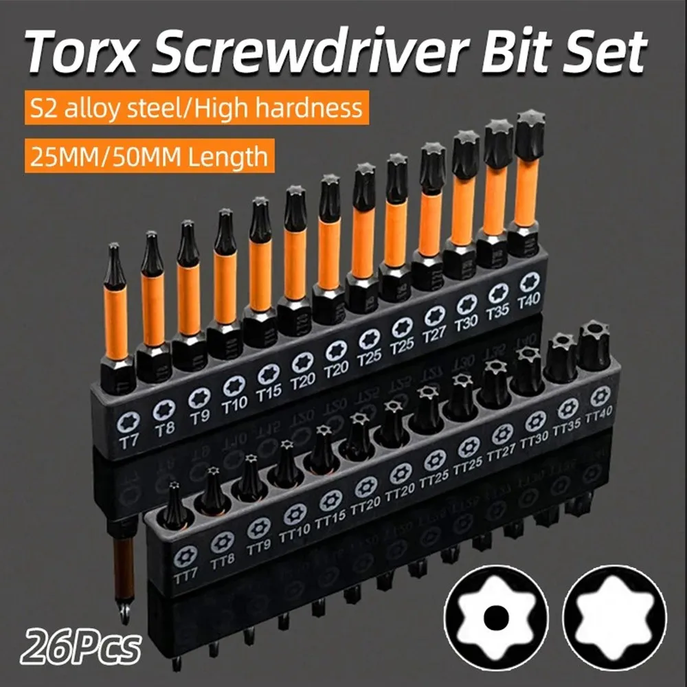 Impact-Torx-Bit-Set-26pcs-T7-T40-S2-Steel-Security-Tamper-Proof-Star ...