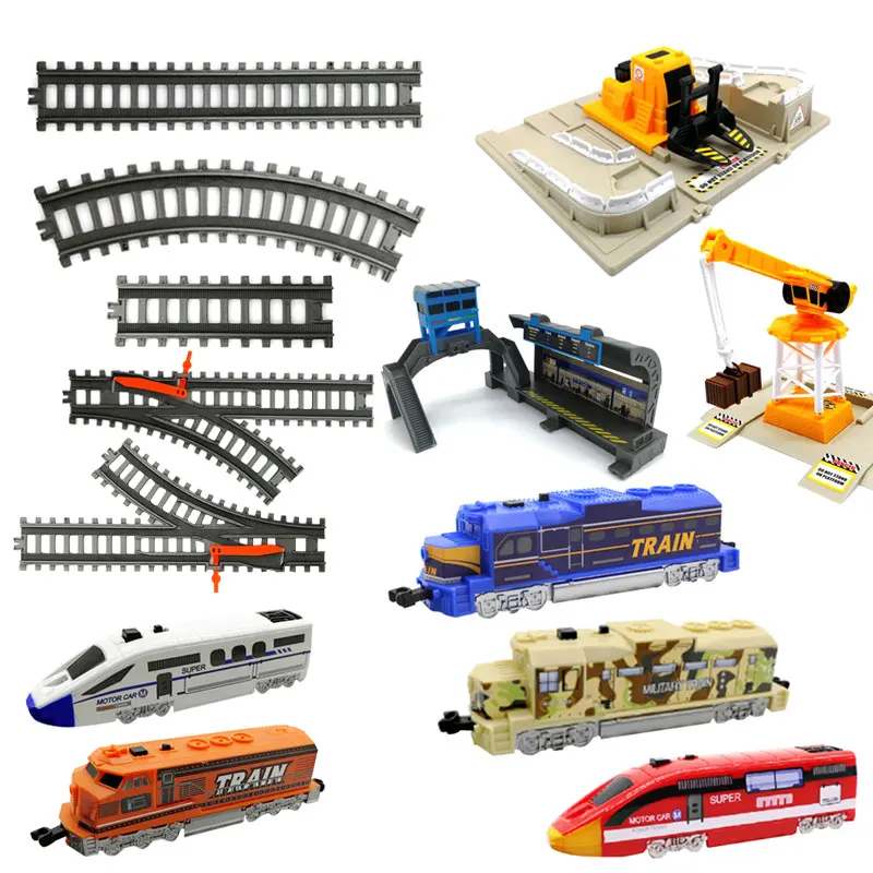Children Electric Train Track Set Accessories Rail Bricks DIY Train ...