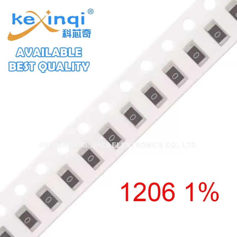 Resistencia SMD de 100 piezas, 1206, 1%, 0R ~ 10M, 1/4W, 0R, 0,1r, 1R ...