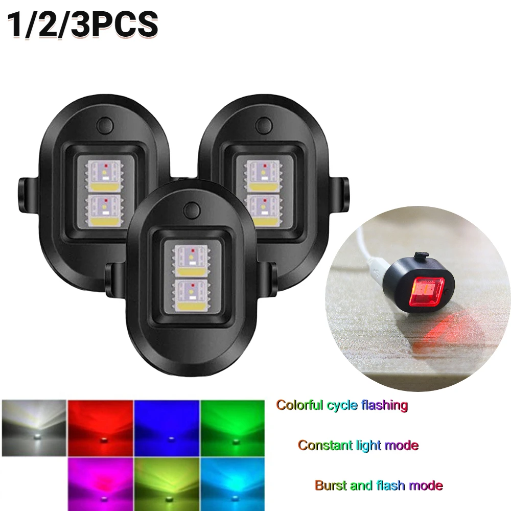 Bike-Light-Universal-Strobe-Warning-Light-7-color-USB-Waterproof-LED ...