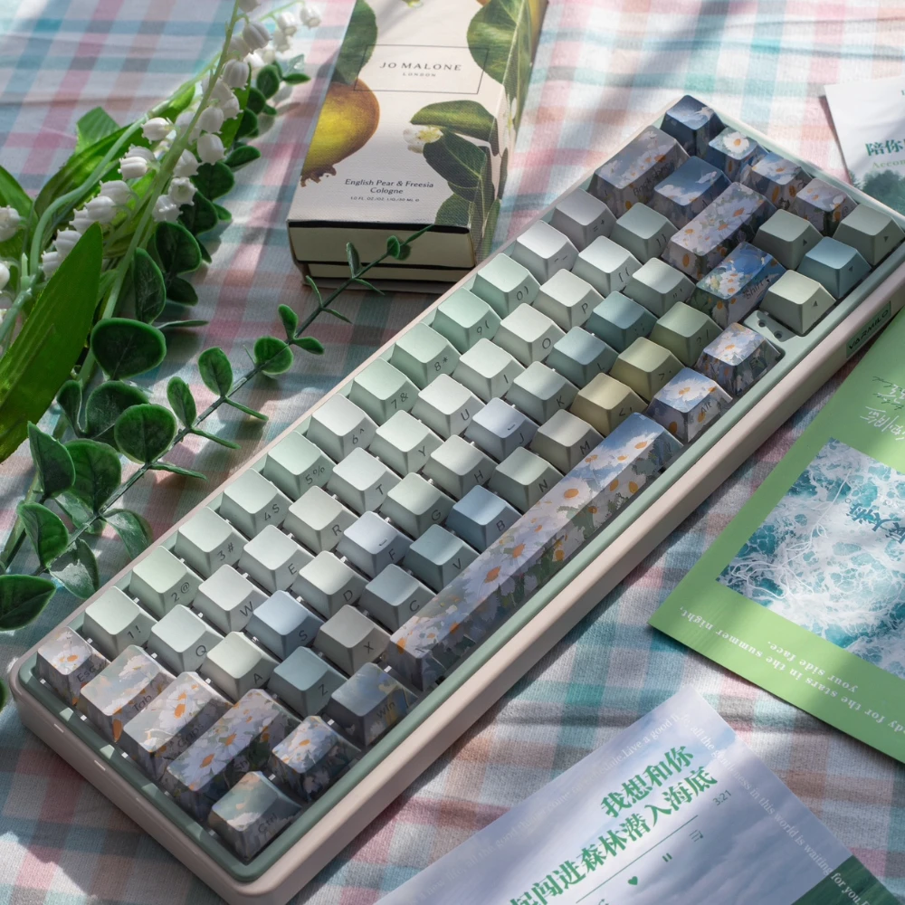 Daisy-Impression-Keycaps-Thermal-Sublimation-Cherry-Mda-Pbt-Small-Daisy ...