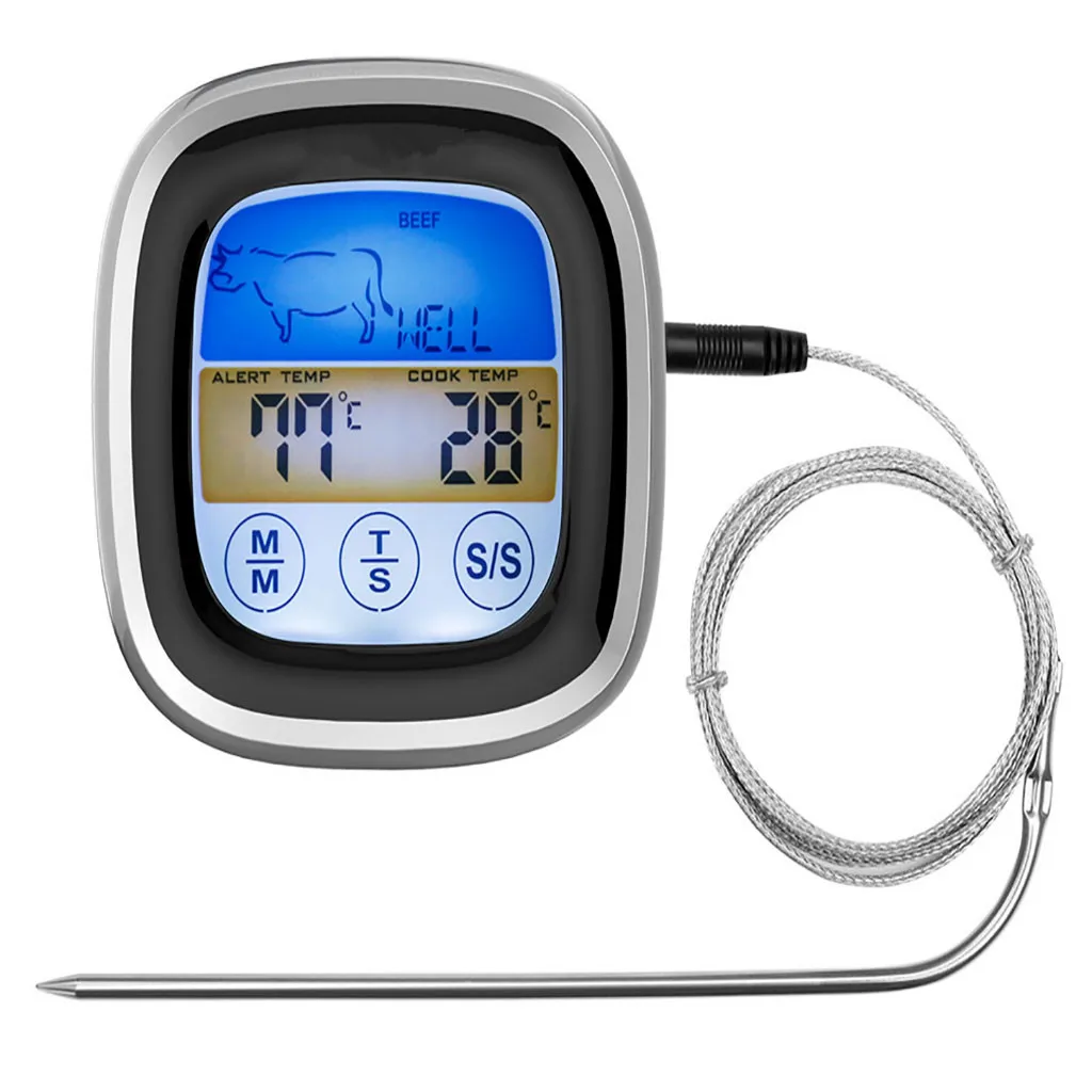 LCD Remote Thermometer For BBQ Grill Meat Kitchen Oven Food Cooking ED ...