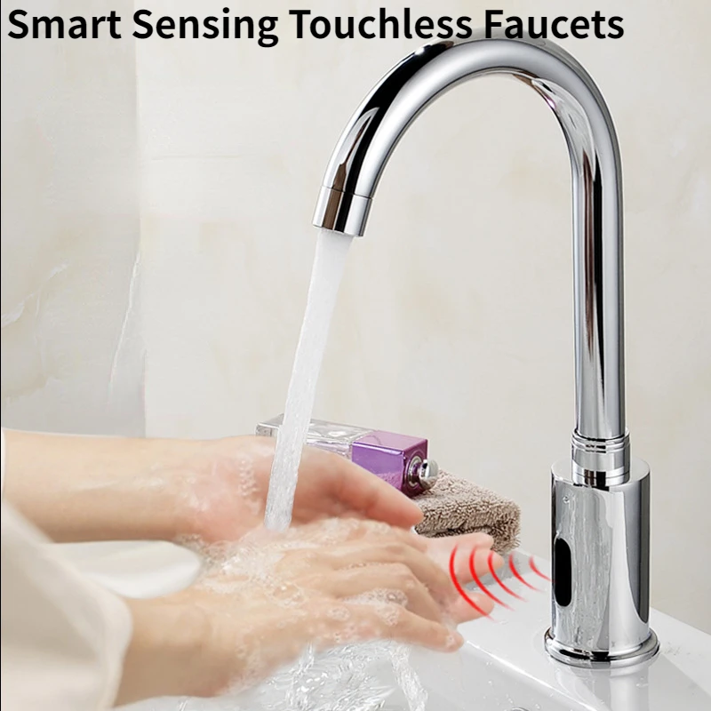 Infrared-Sensor-Elbow-Faucet-Touchless-Bathroom-Basin-Faucet-Smart ...