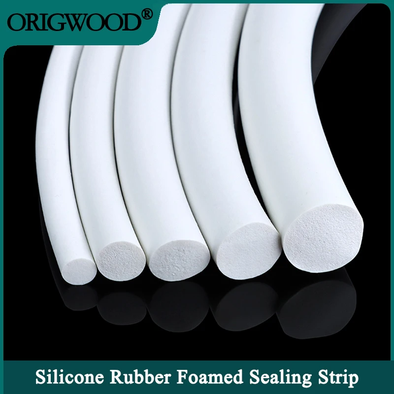 1-3-5m-Silicone-Rubber-Foamed-Strip-Round-Dia1-25mm-White-Sponge-Backer ...