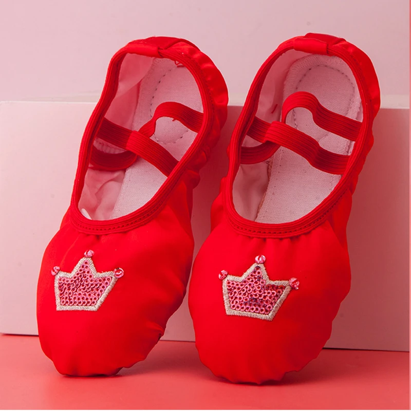 Girls Ballet Shoes Silk Flat Ballet Dancing Slippers Dance Shoes For ...