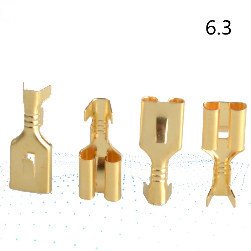 Terminal de crimpado, conector hembra de pala, 50 piezas, 6,3mm, 6,3 ...