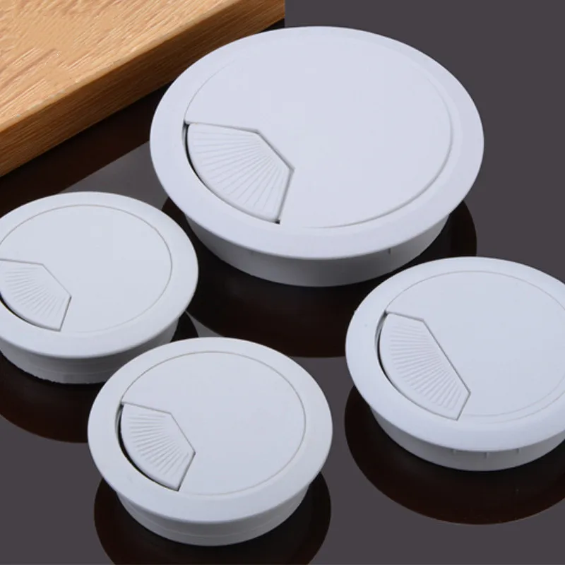Desk Grommet Plastic 60mm Round Cable Hole Cover Cord Desk Grommets ...