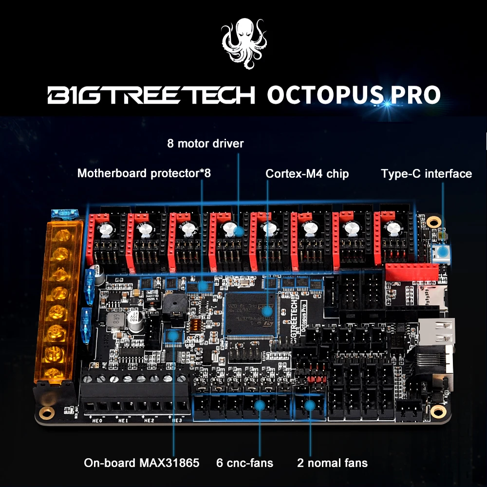 Bigtreetech-octopus-pro-v1-0-3D-Drucker-Motherboard-60V-8-Achsen-Unterst-tzung-tmc5160-pro ...