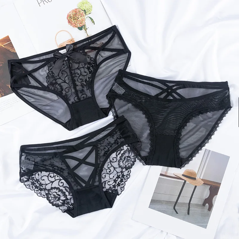 Culotte-slip,Sous-vêtements transparents évidés pour femmes,culottes ...