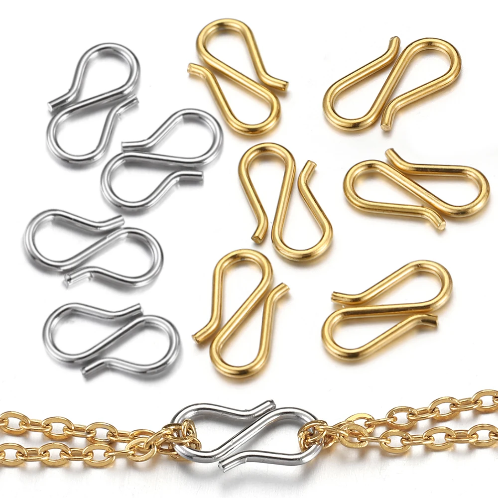 20pcs-Stainless-Steel-S-Shape-Clasps-DIY-Necklace-Connector-Hooks ...