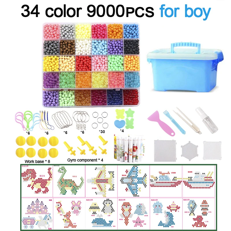 Diy Water Magic Beads For Children Animal Model Hand Making Puzzle Kids ...