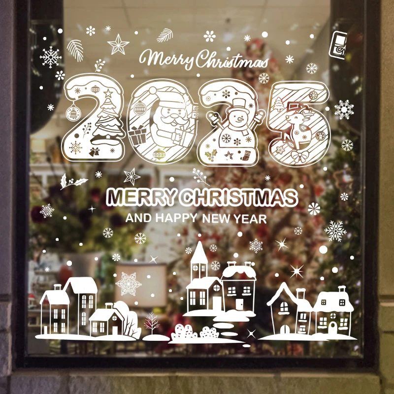 4-6-8pcs-2025-Merry-Christmas-Santa-Claus-Window-Stickers-For-Home ...
