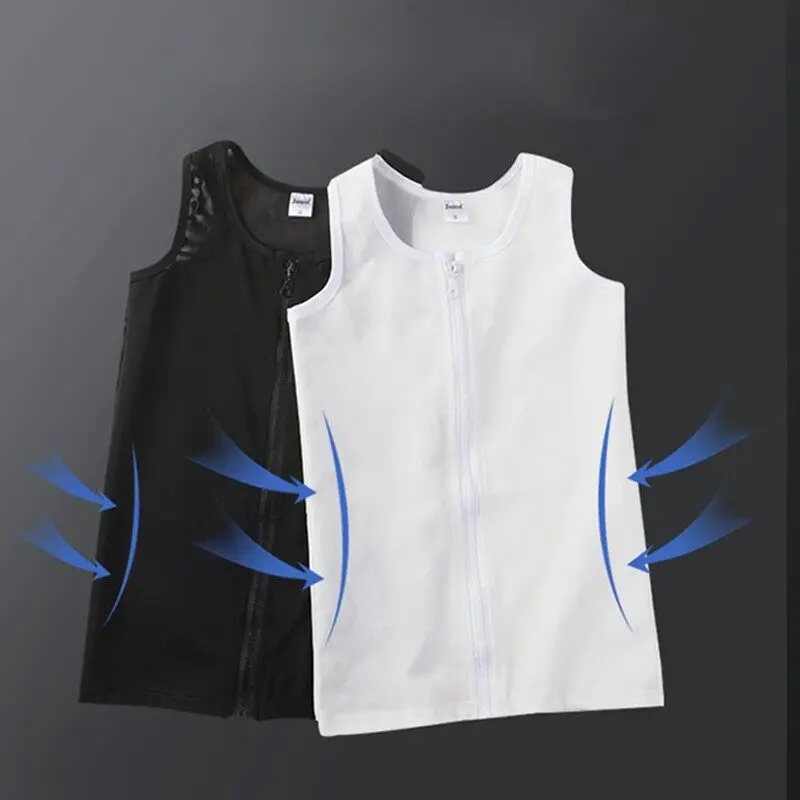Zipper Chest Binder Breathable Slim Fit Tank Top Undershirt FTM Tank ...