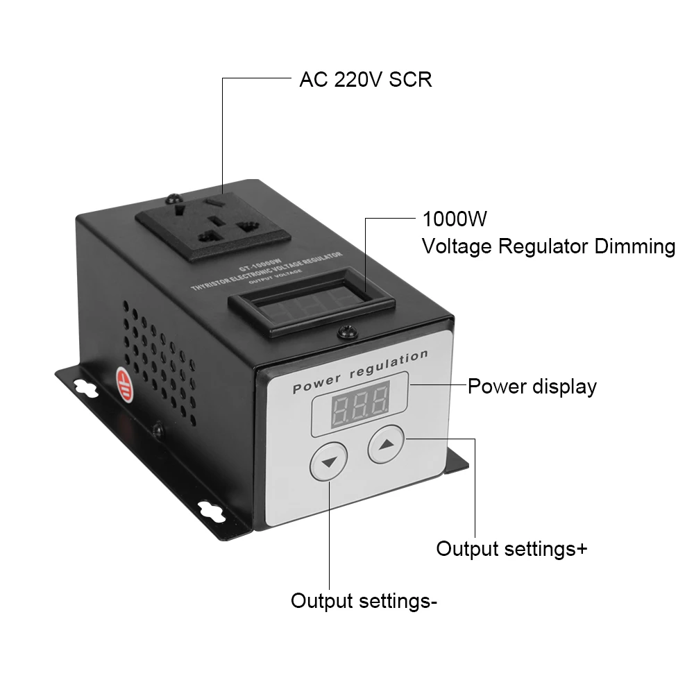 Black-SCR-Electronic-Voltage-Regulator-AC-220V-10000W-Temperature-Speed ...