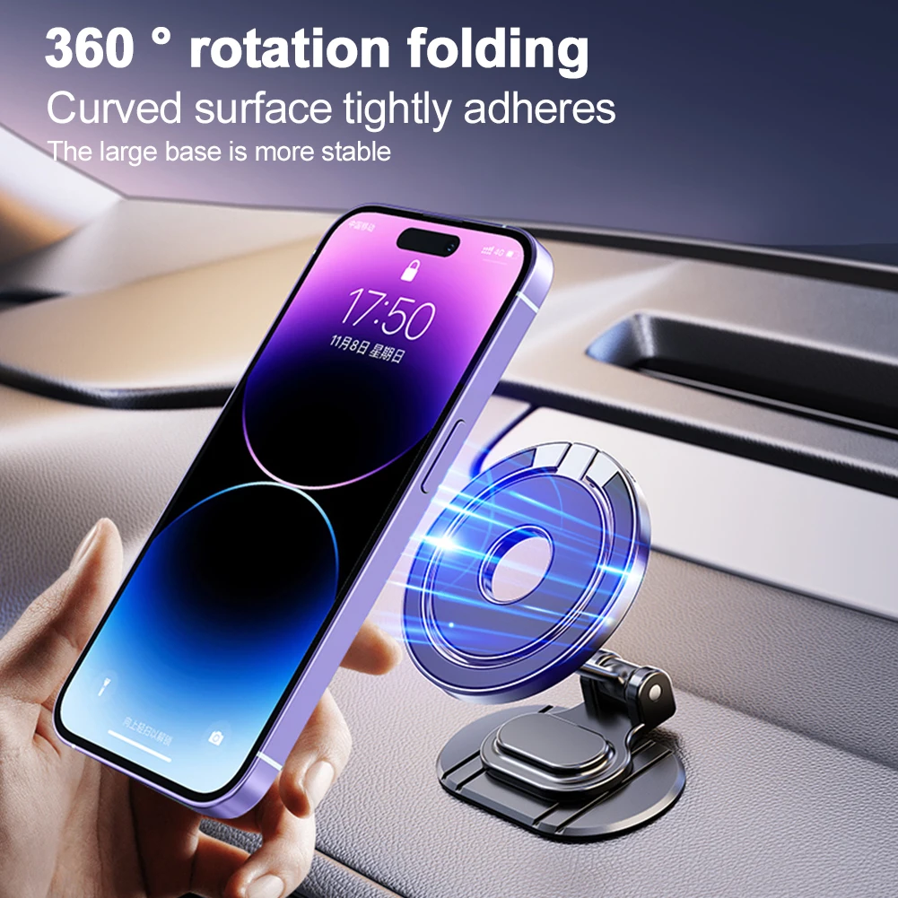 Dual-Magnetic-Car-Phone-Holder-360-Rotation-Magnet-Smartphone-Support ...