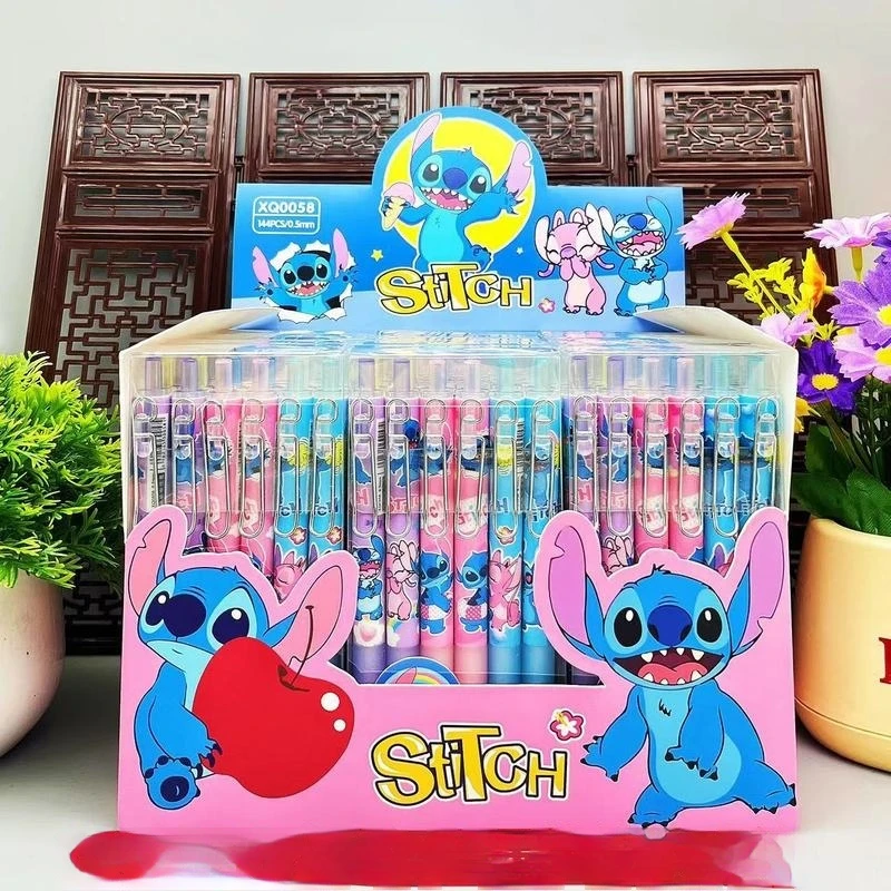 Disney-12pcs-Gel-Pens-Cartoon-Stitch-New-Pressing-Pen-Black-Water-Ink-0 ...