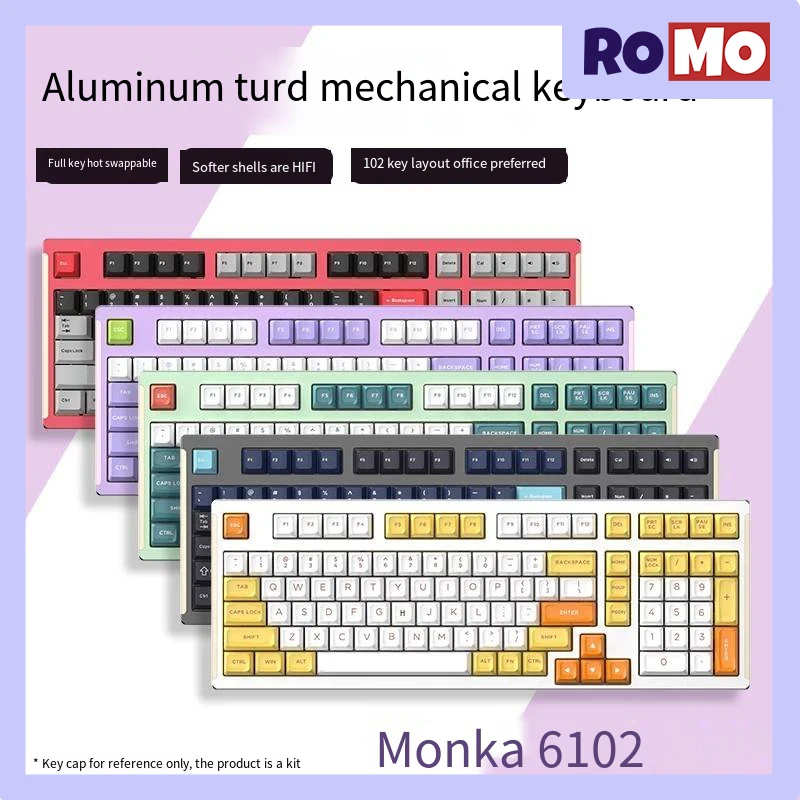 Monka-6102-Gaming-Mechanical-Keyboard-Kit-102key-Single-Mode-Gasket-Hot ...