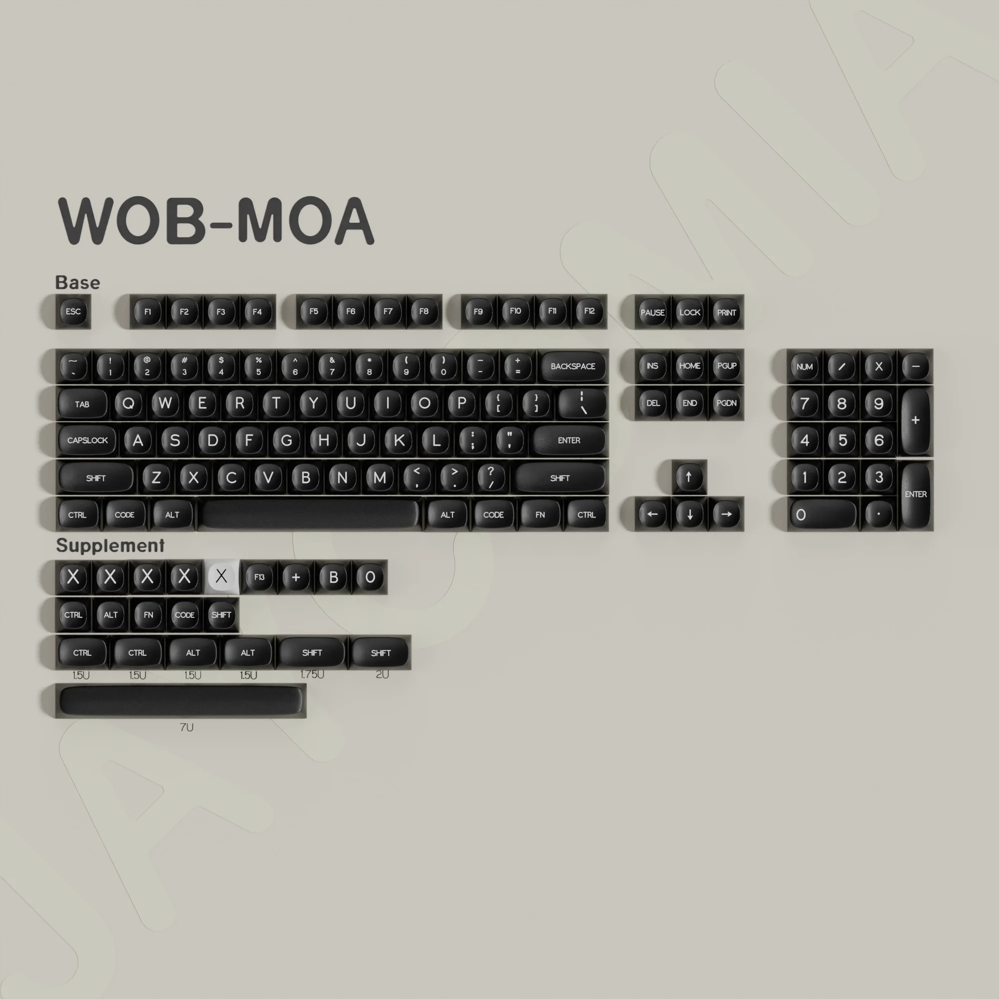 WOB-MOA-Profile-PBT-Keycaps-Alice-7u-Space-Bars-Layout-Big-Set-Dye-Sub ...