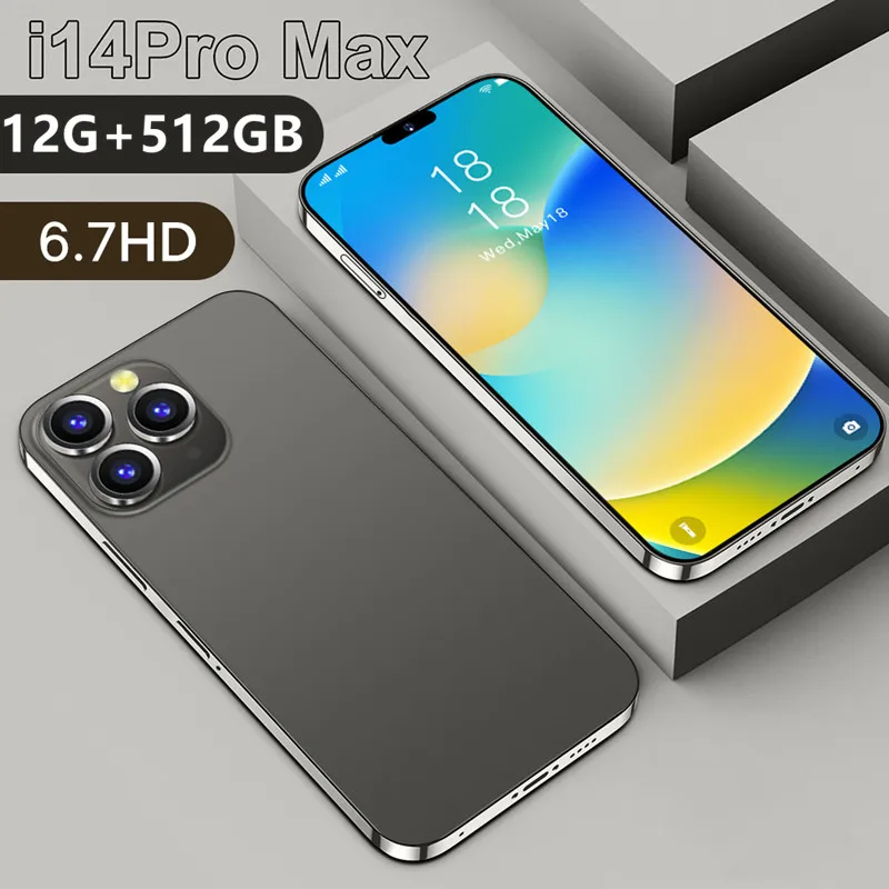 Teléfono Inteligente i14 Pro Max 5G, versión Global, 12GB + 2023 GB, 512 pulgadas, 6,7 mAh, red ...