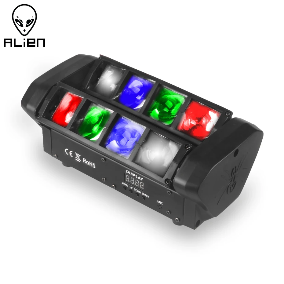 ALIEN-Mini-8-3W-RGBW-LED-Spider-Beam-Moving-Head-Lamp-DJ-Disco-Party ...