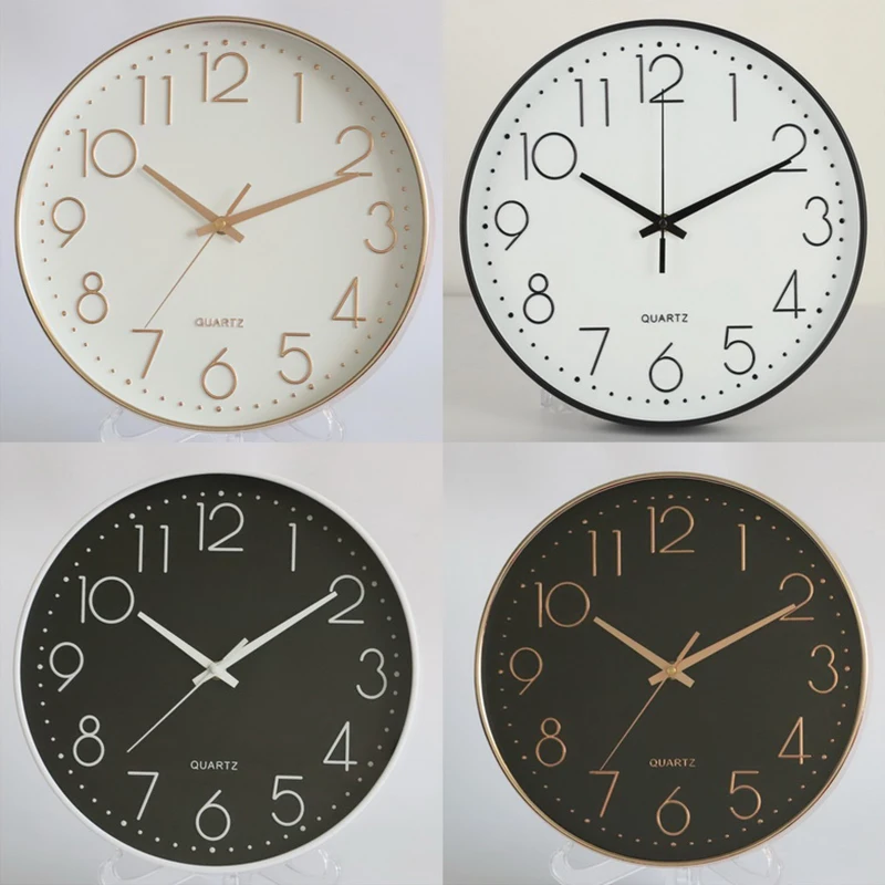 12 Inch 30CM Mute Wall Clock Creative Fashion Home Living Room Three ...
