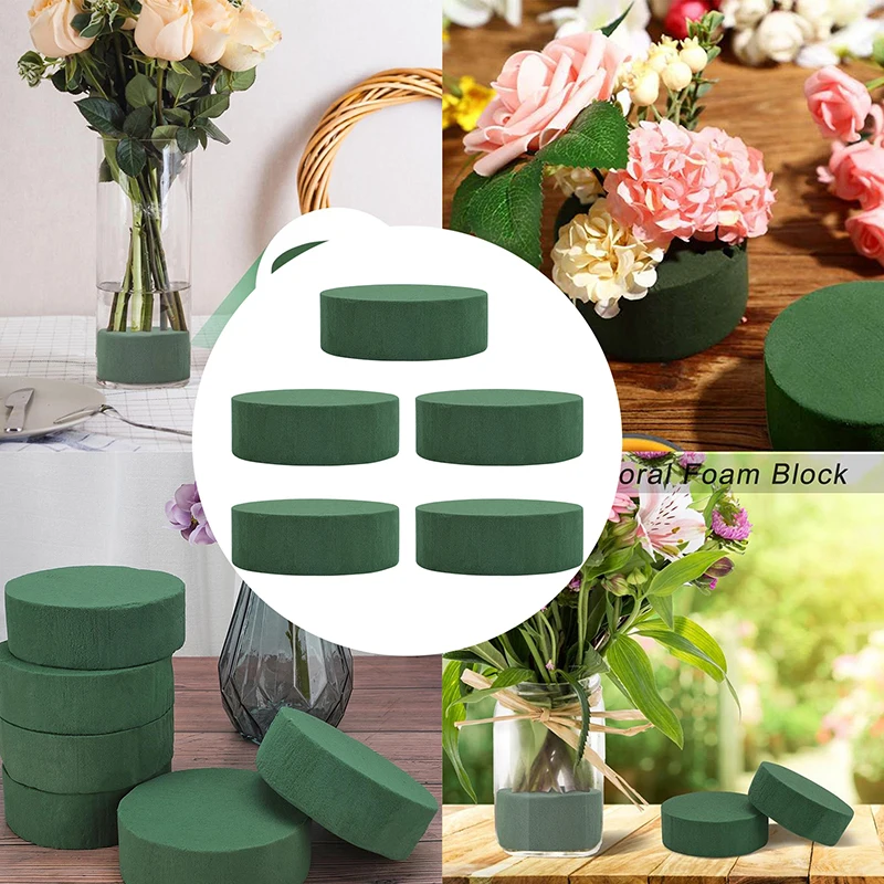 Bloco-de-isopor-redondo-para-flores-artificiais-espumas-florais-verde-casa-casamento-arranjos-de ...
