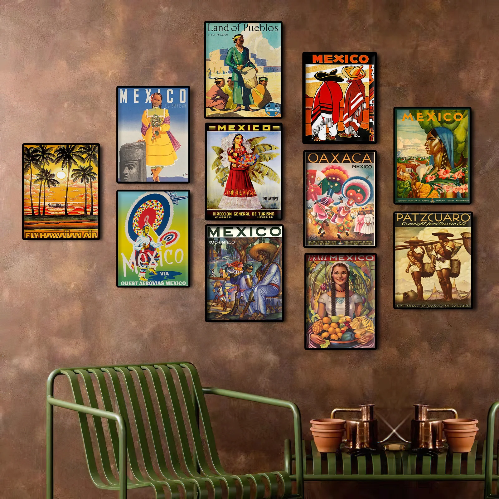 Realism-Modern-Mexico-Artwork-Poster-Mexican-Women-Landscape-Canvas ...