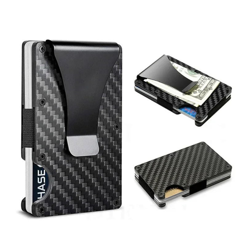Tarjetero-de-aluminio-para-hombre-billetera-minimalista-bloqueo-Rfid ...