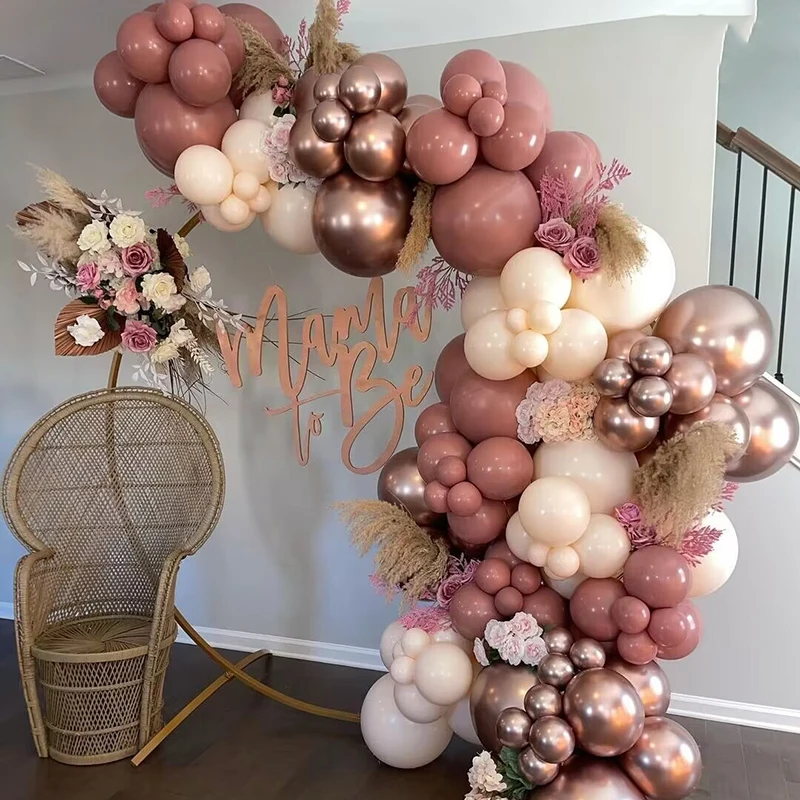 Dusty Pink Balloon Garland Boho Baby Shower Party Balloons Double ...