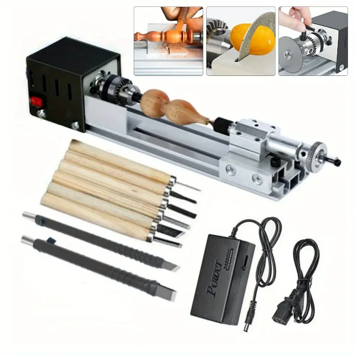 Mini-Lathe-Machine-Tool-12-24V-Woodworking-DIY-Wood-Lathe-Milling ...