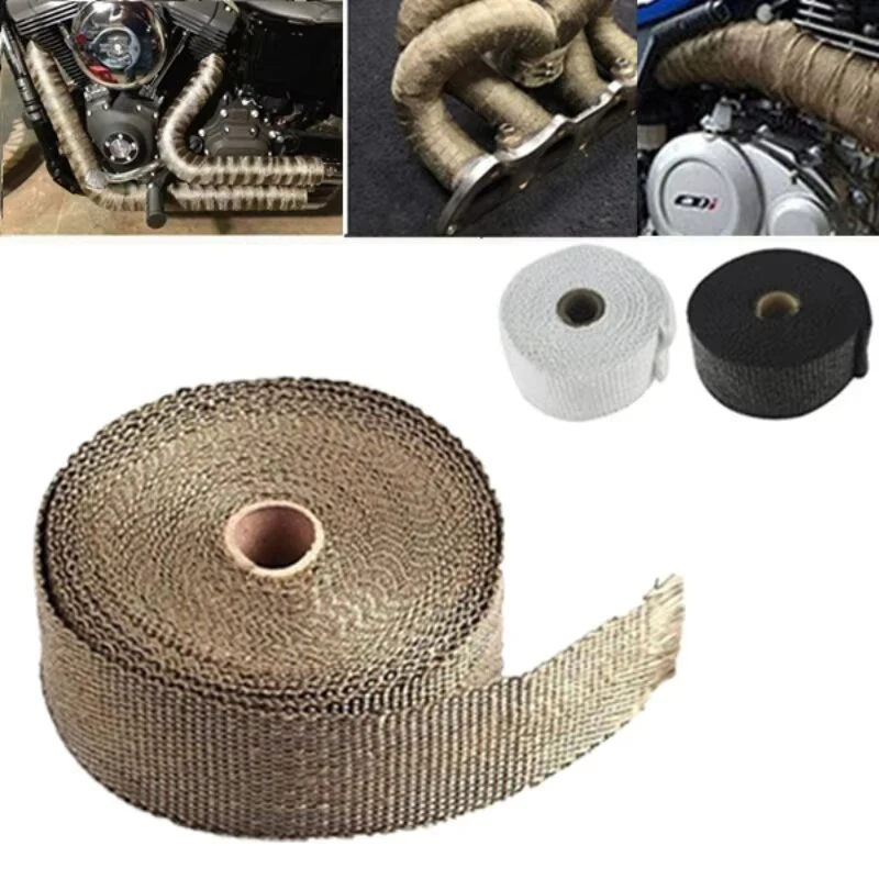 10m Roll Fiberglass Heat Shield Motorcycle Exhaust Thermal Tape Header ...