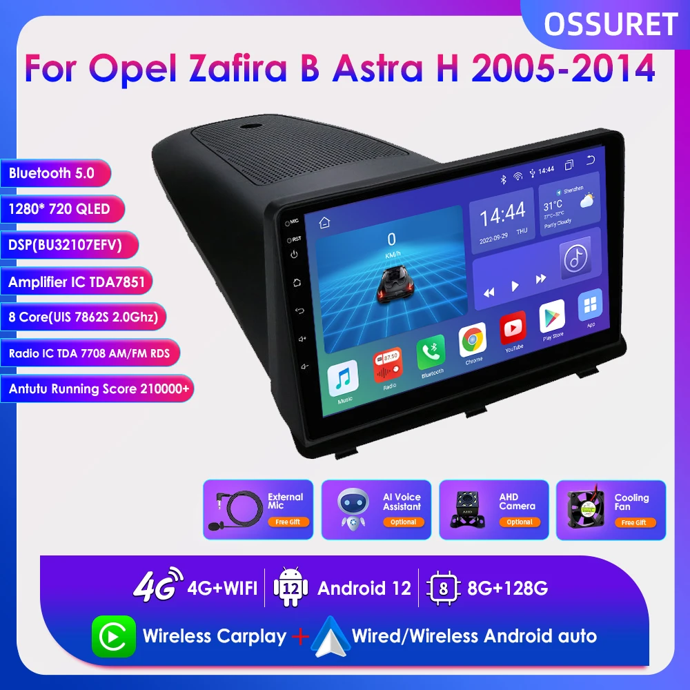 2din 8 Core Carplay for Opel Zafira B Astra H 2005 2014 Autoradio Car ...