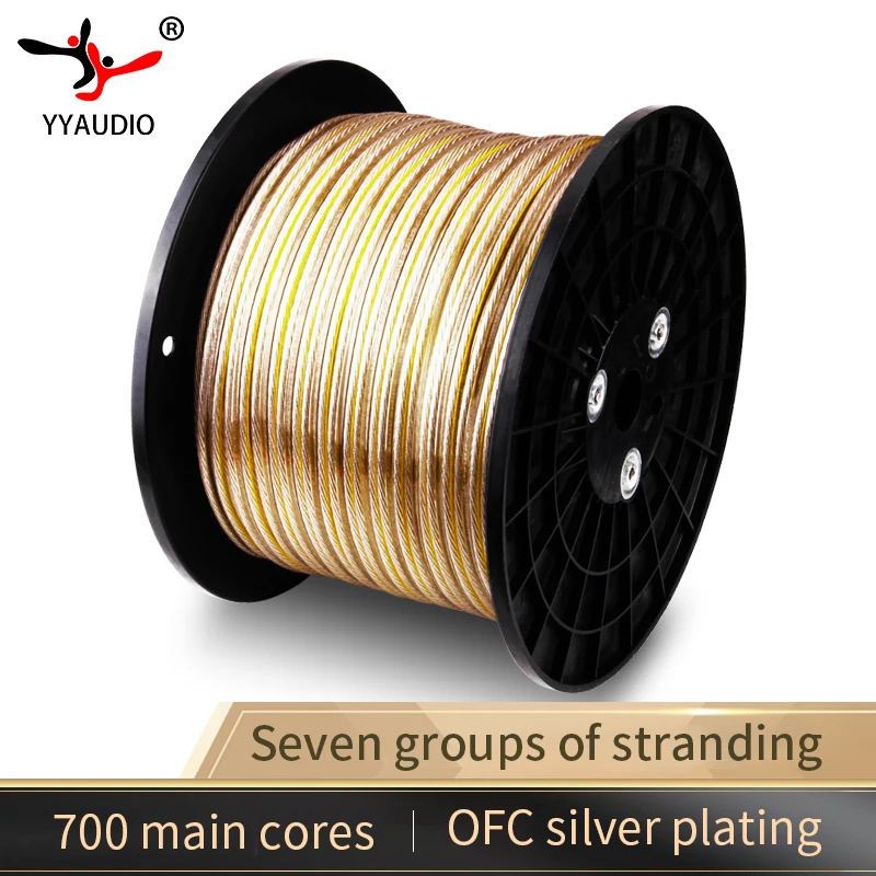 6N OFC Silver-plated Pure Copper High-end Speaker Cable Hifi Audio Speaker Wire Loudspeaker ...