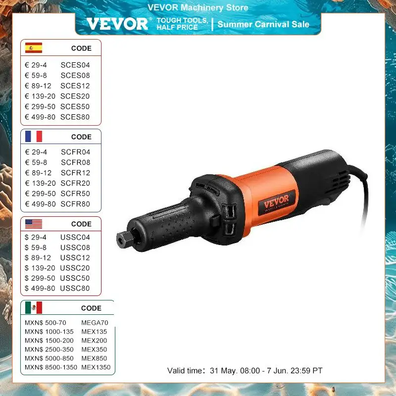 VEVOR-Die-Grinder-Variable-Speed-Electric-Grinding-Mill-Engraving-Tool ...