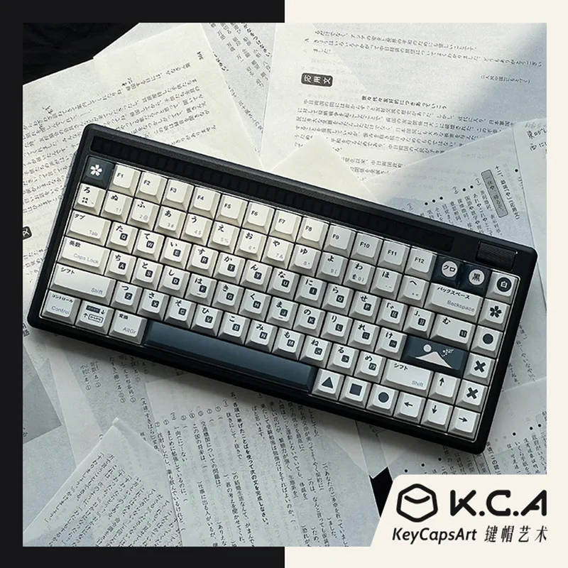 146-Keys-set-GMK-Black-And-White-Japanese-Keycap-PBT-Dye-Subbed-Keycaps ...