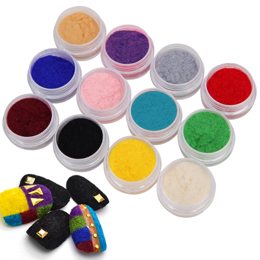 12-Color-Set-Velvet-Nail-Glitter-Polish-Nail-Art-Powder-Pigment ...