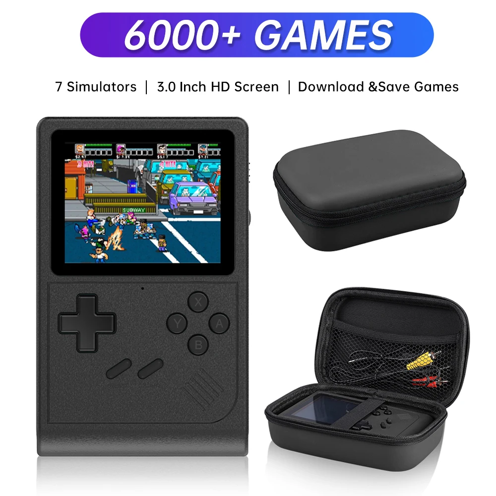GB300 Portable Handheld Game Player 3 inch Video Game Console Built-in 6000+ Games For SFC/MD ...