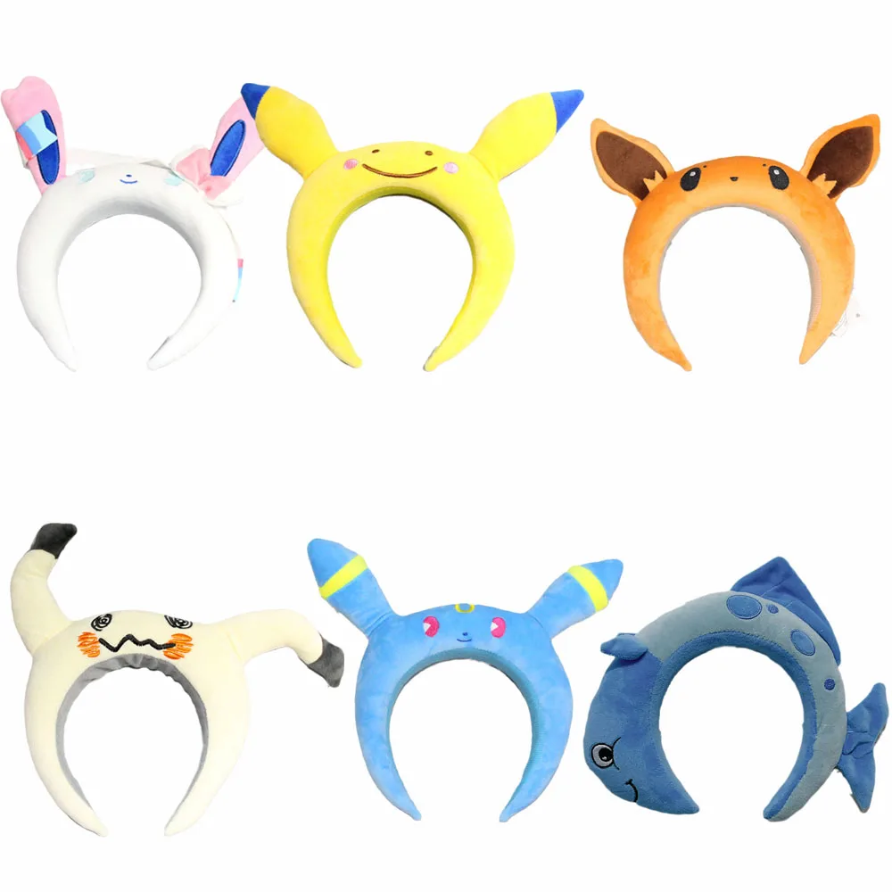 Pokemon Sylveon Pikachu Mimikyu Eevee Vaporeon Headband Plush Ins Anime ...