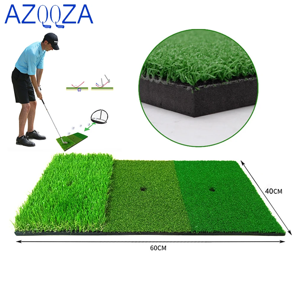 Golf-Hitting-Mat-3-Grasses-with-Rubber-Tee-Hole-Golf-Training-Aids ...