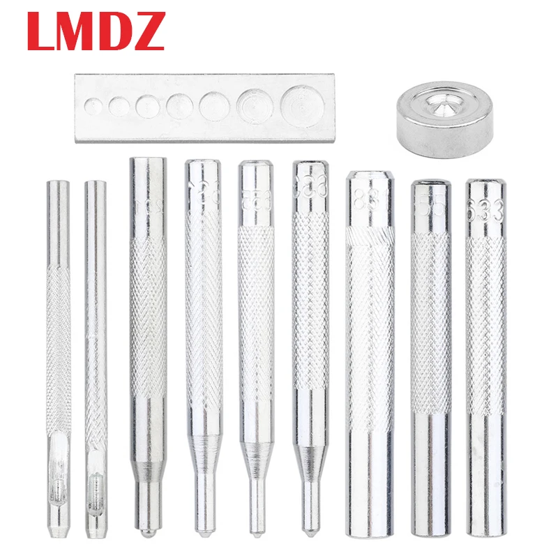 Lmdz 11pcs/set Metal Leather Craft Snap Rivet Fastener Buttons ...