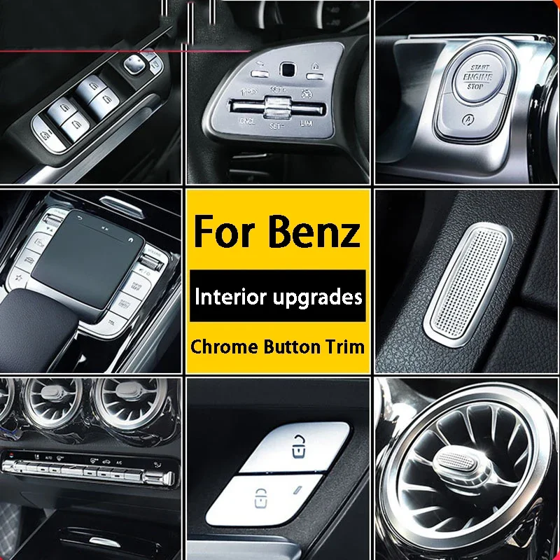 Car-Buttons-Cover-Decoration-Stickers-Trim-For-Mercedes-Benz-New-A ...