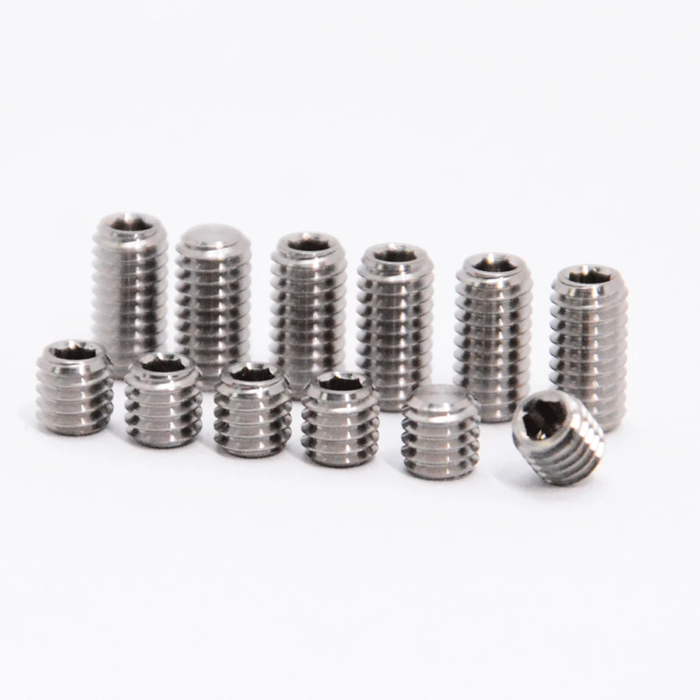 M3 M4 GR5 TC4 Titanium Alloy Headless Screw Bolts Hex Socket Set Screw ...