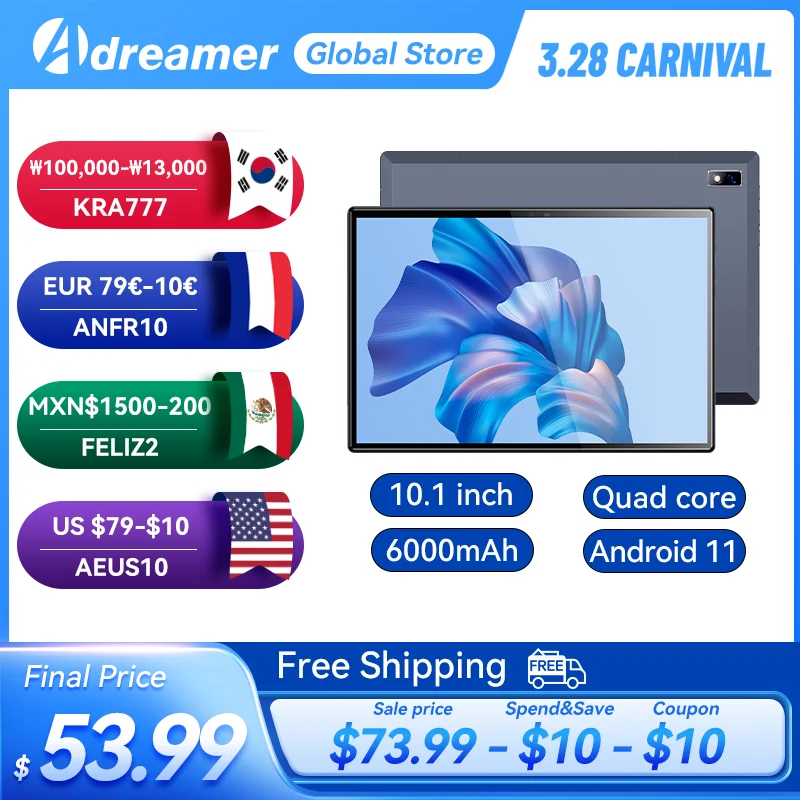 Adreamer-LeoPad10S-Tablet-Android-11-10-1-Inch-4-Cores-4GB-RAM-32GB-ROM ...