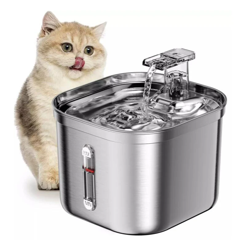 2.2L Stainless Steel Pet Water Dispenser Smart Dog Bowl Automatic ...