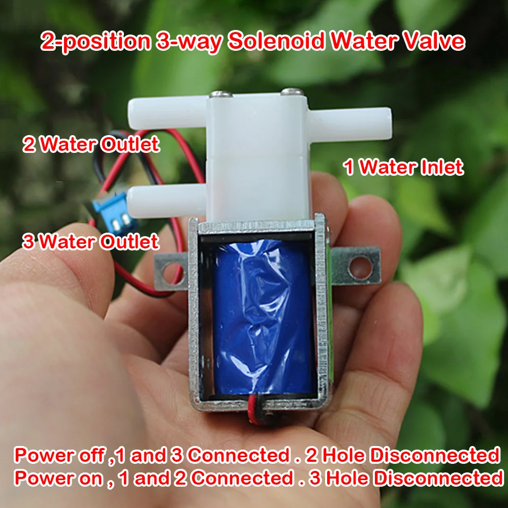 2-position 3-way Water Valve DC 7.4V 9V Micro Solenoid Valve Small ...
