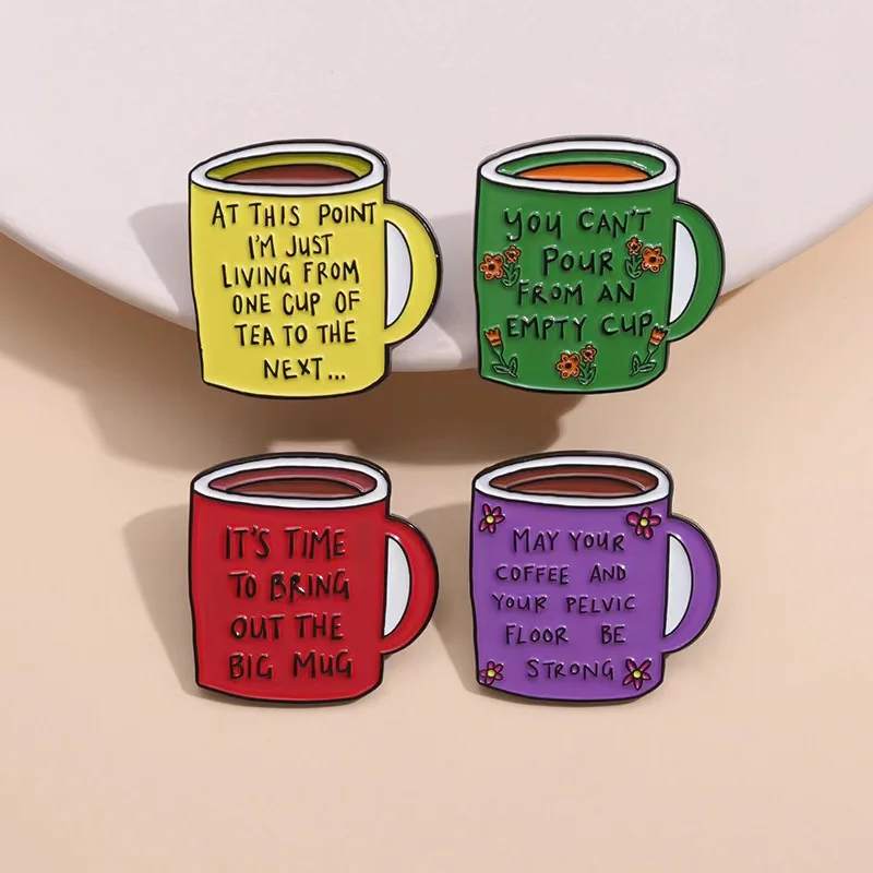 Coffee-Mugs-Enamel-Pins-Custom-Colorful-Cups-Brooches-Lapel-Badges-On ...