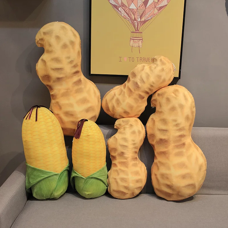 Cartoon Smile Simluation Peanut Corn Plush Toy Cute Kawaii Vegetables ...