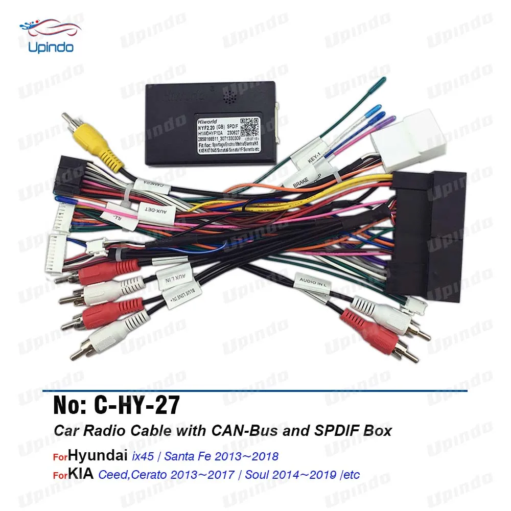 Car Radio Cable CAN Bus SPDIF Wiring Harness Socket for Hyundai KIA Santa Fe Sonata Tucson ...